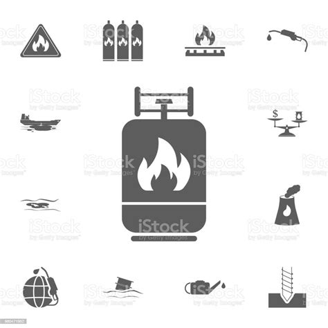 가스 실린더 아이콘입니다 오일 아이콘의 자세한 설정 합니다 프리미엄 품질 그래픽 디자인 부호입니다 웹사이트 웹 디자인 모바일 응용 프로그램 모음 아이콘 중 하나 가연성에