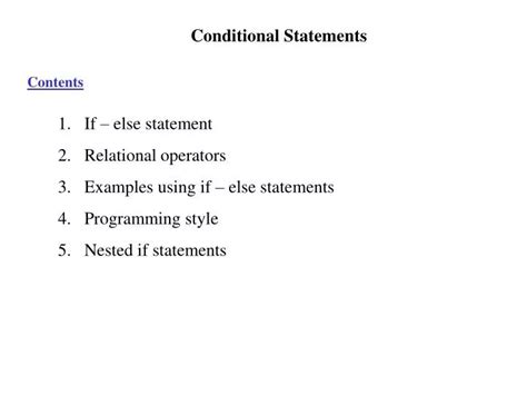 Ppt Conditional Statements Powerpoint Presentation Free Download Id728472