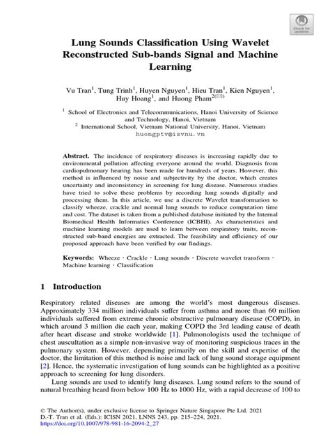 32 lung sounds classification using wavelet reconstructed sub bands