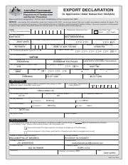 Export Declaration Form CROCODILE Pdf EXPORT DECLARATION Or Application Under Subsection 162A
