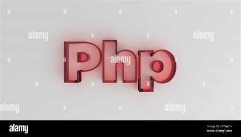Php Red Glass Text On White Background 3d Rendered Royalty Free
