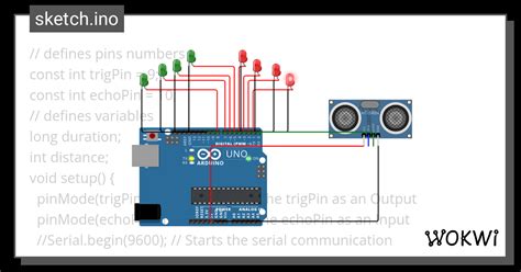 Led Glow With Distancw Wokwi Esp32 Stm32 Arduino Simulator