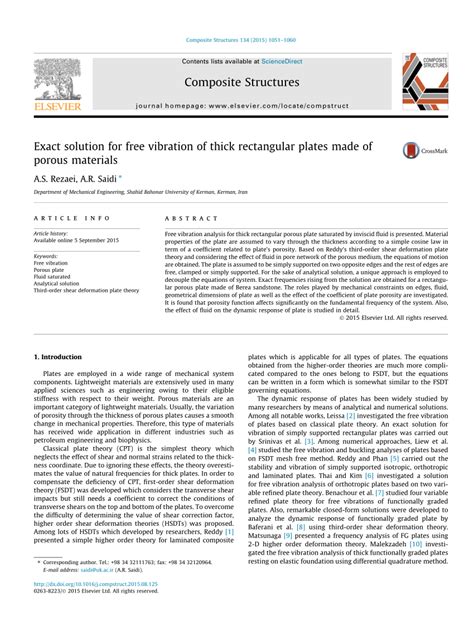 Pdf Exact Solution For Free Vibration Of Thick Rectangular Plates