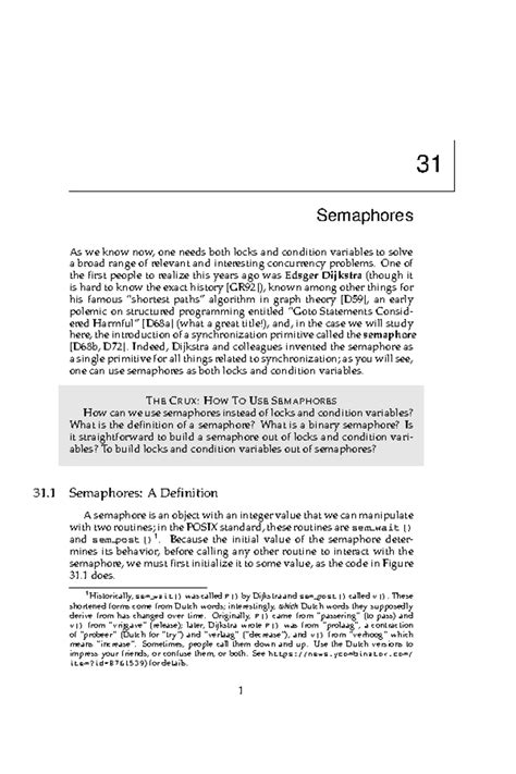 31 Semaphores Book 31 Semaphores As We Know Now One Needs Both