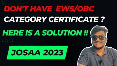No EWS OBC NCL Certificate Declaration Format Josaa2023 Josaacounseling YouTube