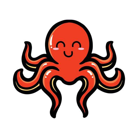 Cute Octopus Illustration Vector Art At Vecteezy