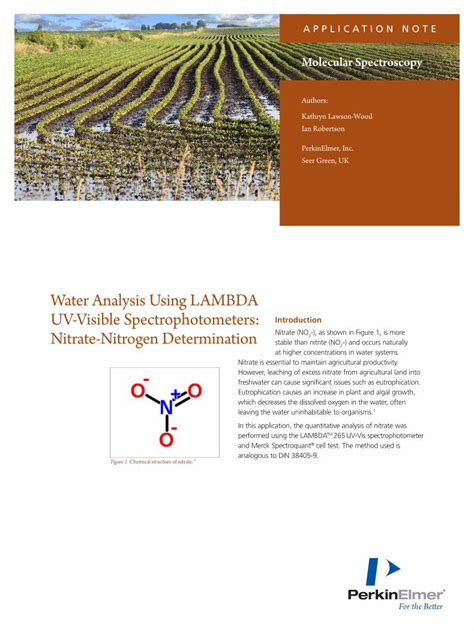 Pdf Water Analysis Using Lambda Nitrate Nitrogen Determination Dokumentips