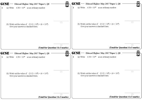Standard Form Multiplying Dividing Non Calculator Higher Gcse Questions