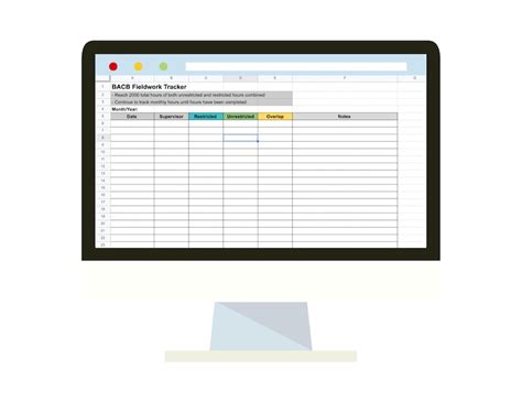 BACB Fieldwork Tracker Google Sheets Etsy