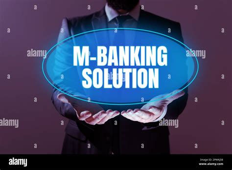 Text Caption Presenting M Banking Solution Internet Concept Accessed Banking Through An