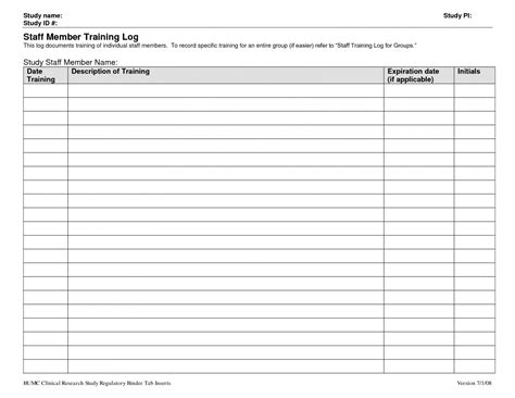 Training Tracker Excel Template