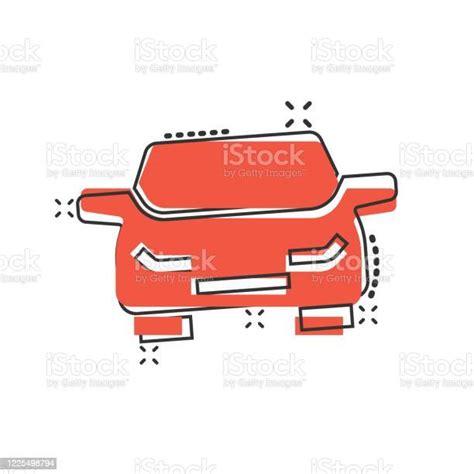 만화 스타일의 자동차 아이콘입니다 흰색 고립 된 배경에 자동차 자동차 만화 벡터 일러스트 레이션 세단 스플래시 효과 비즈니스 컨셉 0명에 대한 스톡 벡터 아트 및 기타