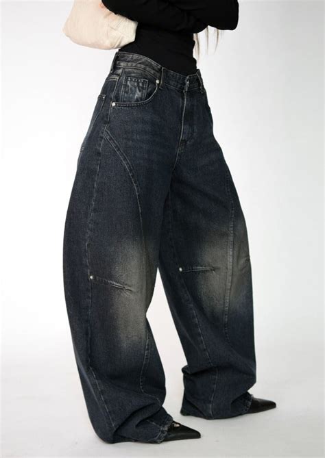 Devil Black Over Denim Pants Privatelookbook 60 Asian Fashion Online Store