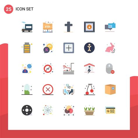 Mobile Interface Flat Color Set Of 25 Pictograms Of Digital Marketing