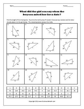 Pythagorean Theorem Riddle Worksheet By Funsheets Math TpT
