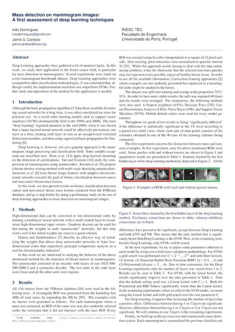 Pdf Mass Detection On Mammogram Images A ﬁrst Assessment Of Deep