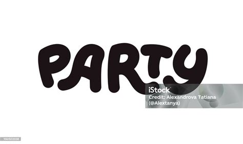 파티 벡터 디자인 요소 포스터 전단지 배너 텍스트 초대합니다 평면 스타일 검은색과 흰색 디자인 서식 파일입니다 아이 들 파티 생일 다른 당사자의 만화 스타일 상징 벡터