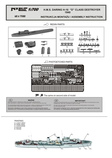 Royal Navy D Class Destroyer Dearing 1940