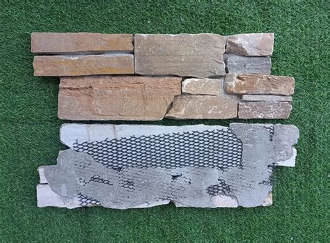 Stone Cladding Mesh And Adhesive Backing Oyster Color