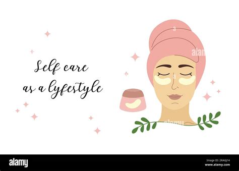 Self Care Concept Vector Card Poster Banner With Text Illustration