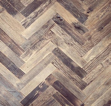 Salvage Reclaimed Oak Herringbone Pattern House Flooring Bathroom