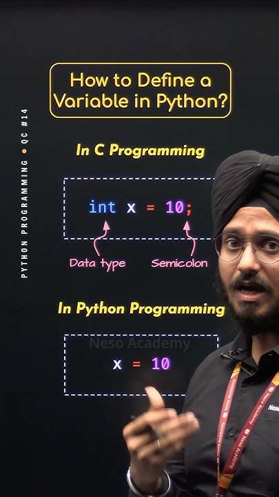 how to define a variable in python python nesoacademy quickconcepts