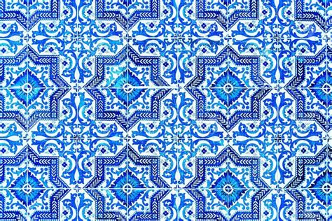 Andalusia Style Blue And White Azulejos Tiles Background
