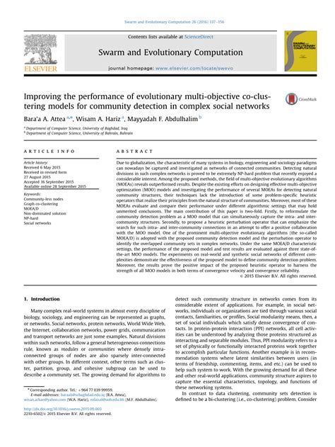 Pdf Improving The Performance Of Evolutionary Multi Objective Co