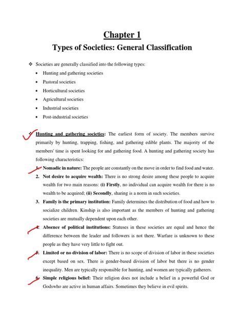 Chapter 1 Types Of Societies General Classification Reading