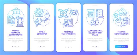 Advices For Housing Development Blue Gradient Onboarding Mobile App Screen Stock Illustration