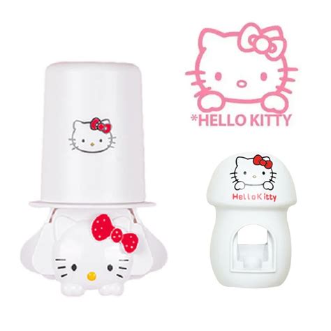 헬로 키티 자동 치약 짜개 만화 귀여운 치약 디스펜서 방진 칫솔 홀더 욕실 액세서리 Aliexpress