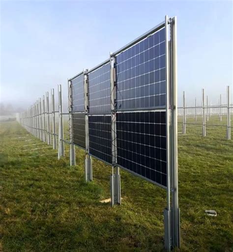 Modern Solar Ground Mount Structure For Vertical Pv Farming Fence