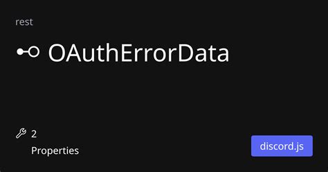oautherrordata rest 1 0 1 discord js