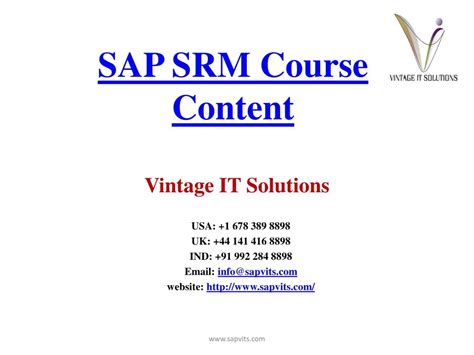 PPT SAP SRM Course Content PPT PowerPoint Presentation Free Download ID 7669597