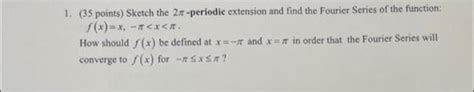 solved 35 points sketch the 2π periodic extension and find