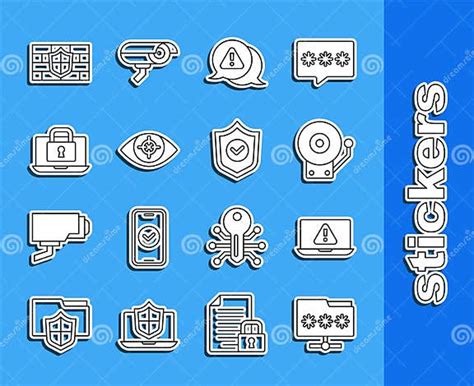 Set Line Folder With Password Laptop Exclamation Mark Ringing Alarm