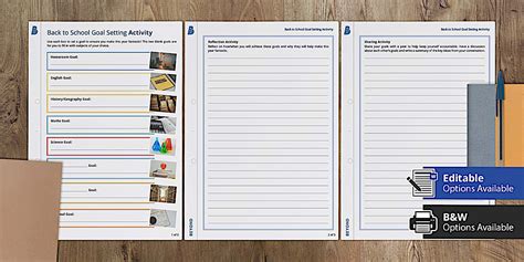 Back To School Goal Setting Activity School Year Goals