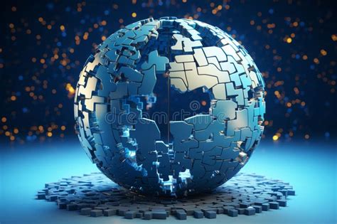 Abstract Scene Of Interconnected Puzzle Pieces Stock Illustration Illustration Of