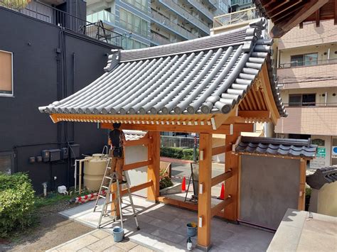 防火地域での木造山門新築 株式会社天峰建設