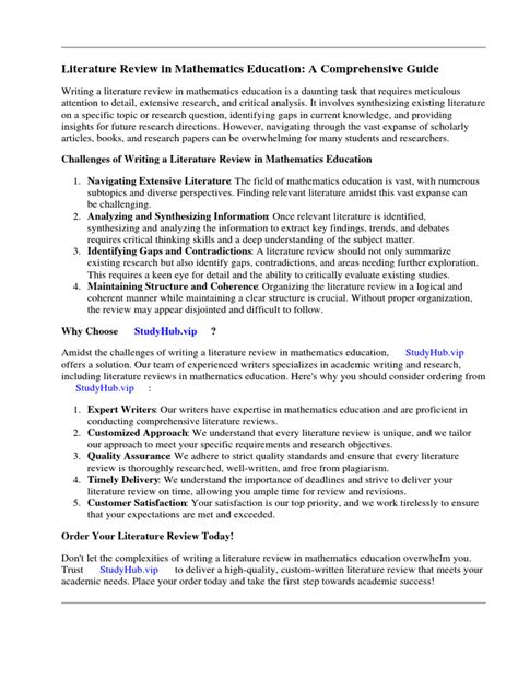 Literature Review Mathematics Education Pdf Creativity Mathematics