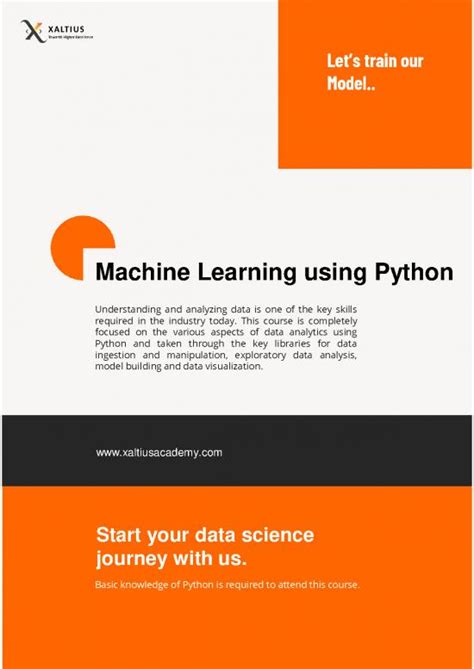 python pdf 184709 machine learning using python training brochure