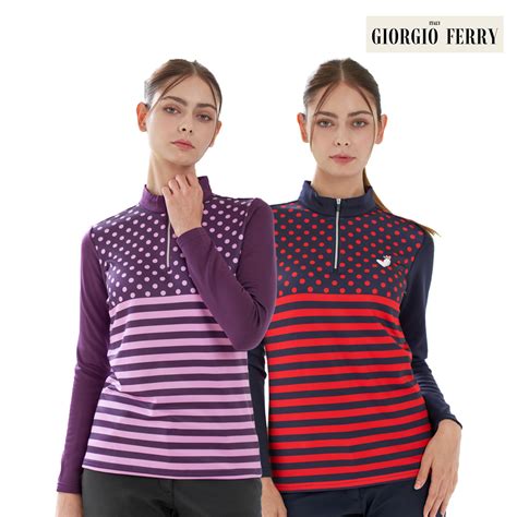 핫딜 조르지오페리 골프 여성 스트라이프 포인트 하프넥 D 딜팡 골프용품 전문쇼핑몰