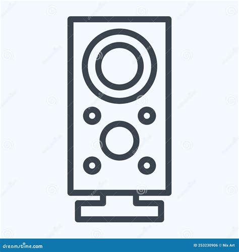 Icon Subwoofer Suitable For Computer Components Symbol Line Style Simple Design Editable