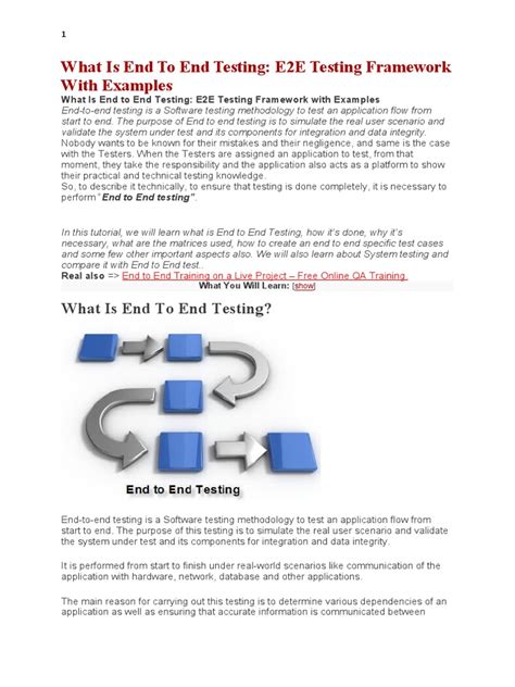 E2e Testing What Is End To End Testing Framework And Examples Pdf