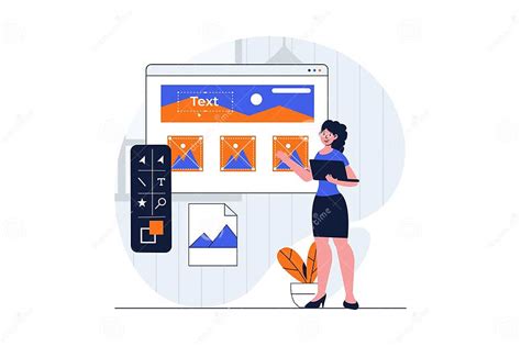 Web Development Concept With Character Scene Vector Illustration Stock