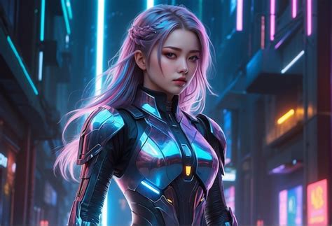 Premium Photo Beautiful Girl Future Technology From 4225 Artificial Intelligence Era