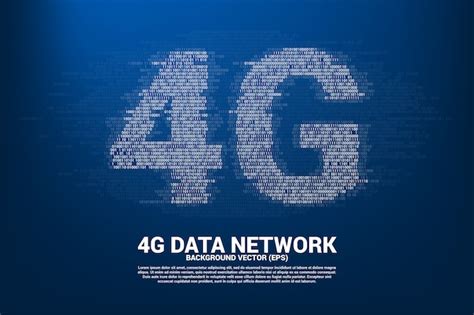 premium vector 4g mobile networking with one and zero binary code digit matrix style