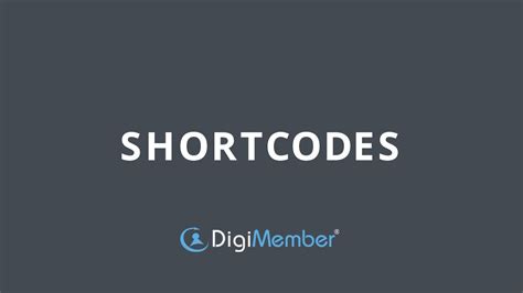 Digimember Shortcodes Youtube