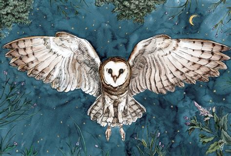 Drawing The Owl Guide In Ink Greenfoxillustration