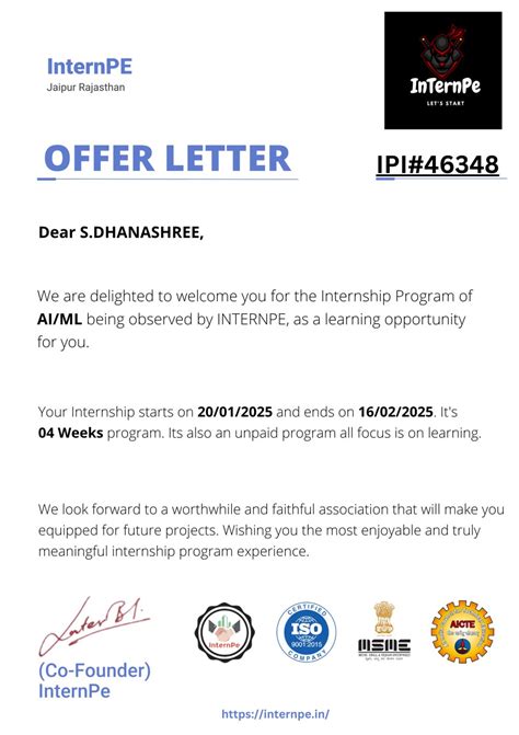 Ai Machinelearning Internship Datascience Internpe Aicommunity